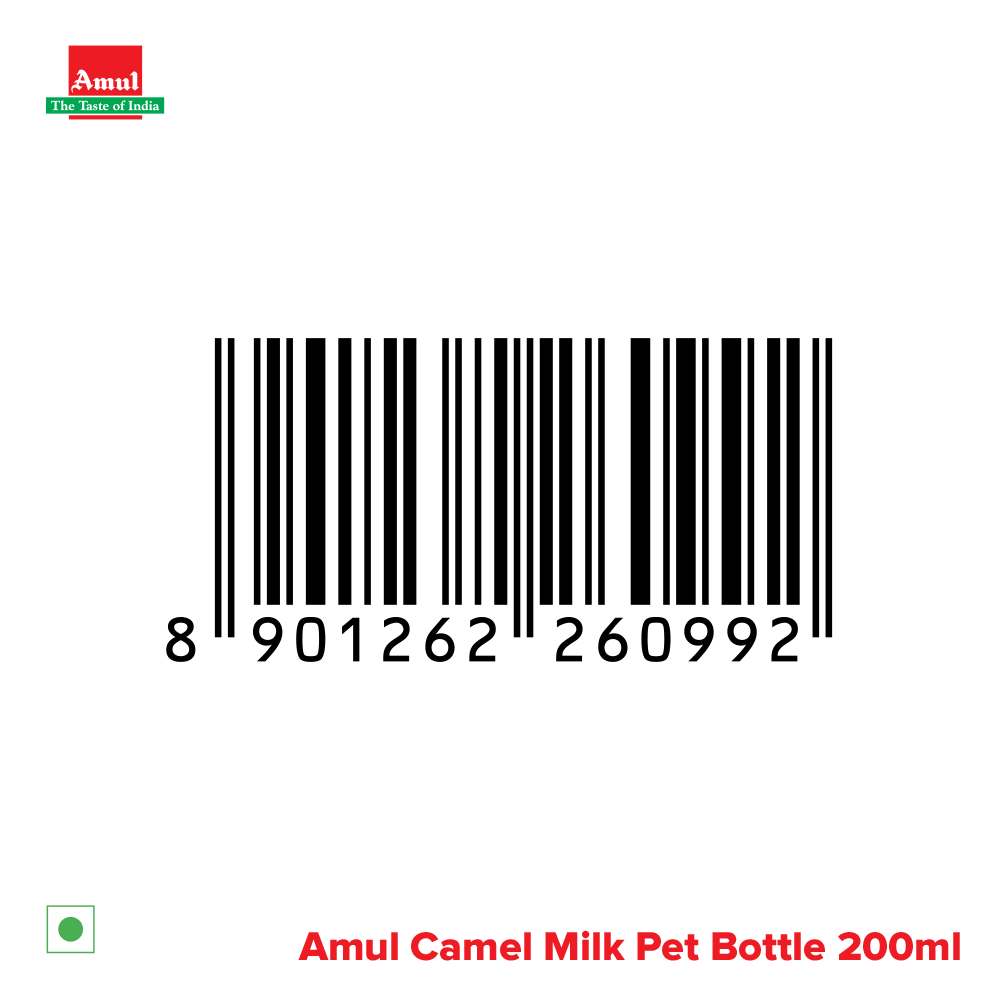 Amul Camel Milk Bottle, 200 mL | Pack of 8