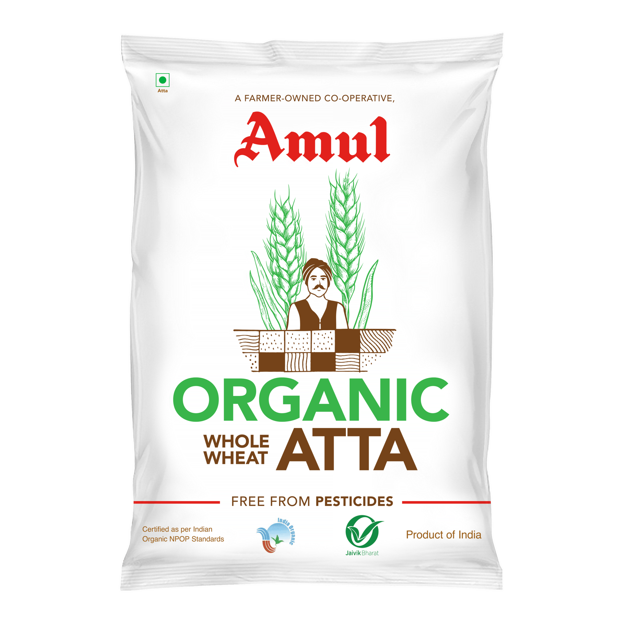 Amul Organic Whole Wheat Atta, 5 kg