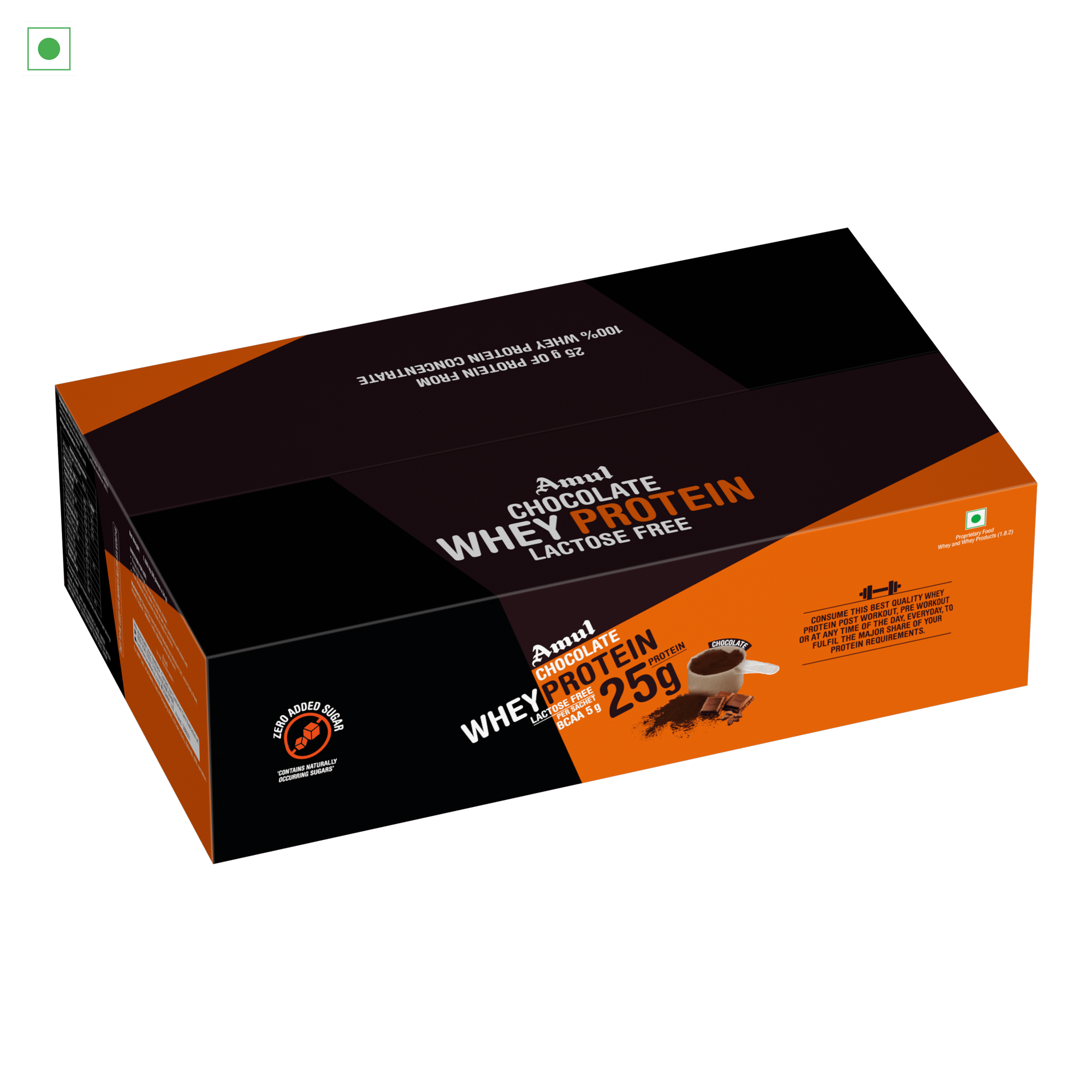 Amul Chocolate Whey Protein, 34 g | Pack of 30 sachets